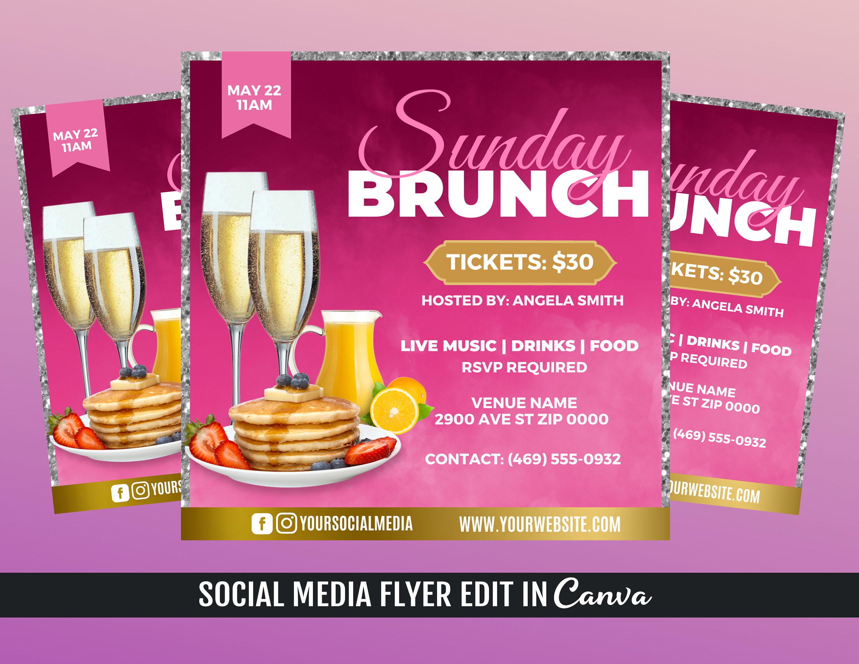 Sunday Brunch Flyer Template - Etsy