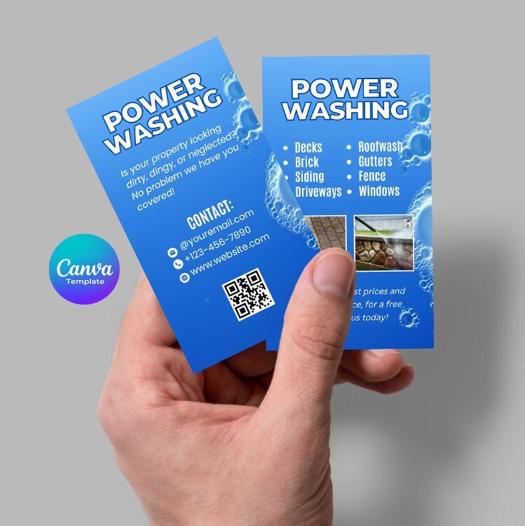Power Washing Business Card Template, Pressure Washing Business Card ...