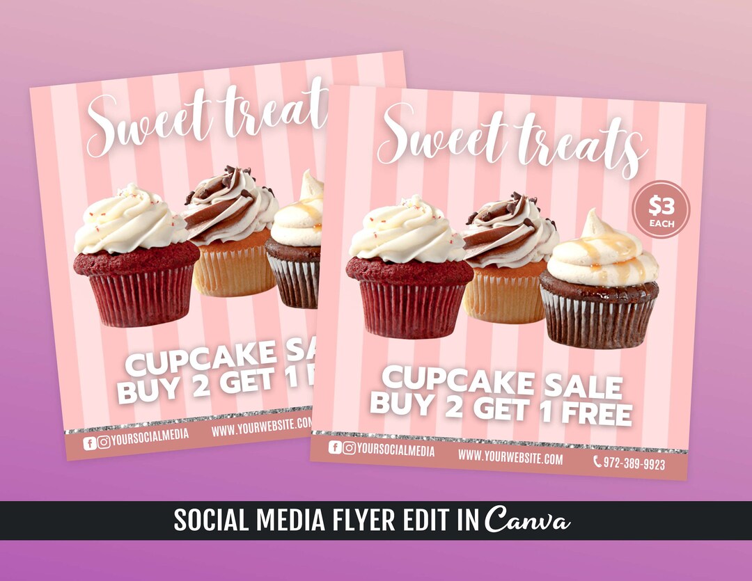 Cupcake Business Flyer Template, Cupcake Sale Flyer - Etsy