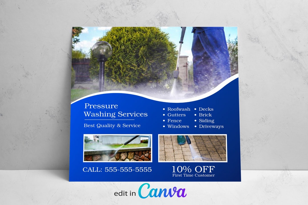 Power Washing Flyer Template, Pressure Washing Flyer Template - Etsy
