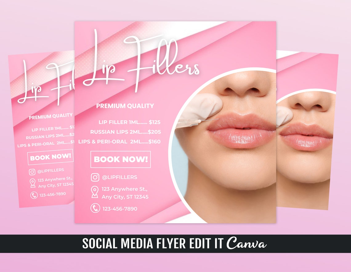 Lip Fillers Flyer Template - Etsy