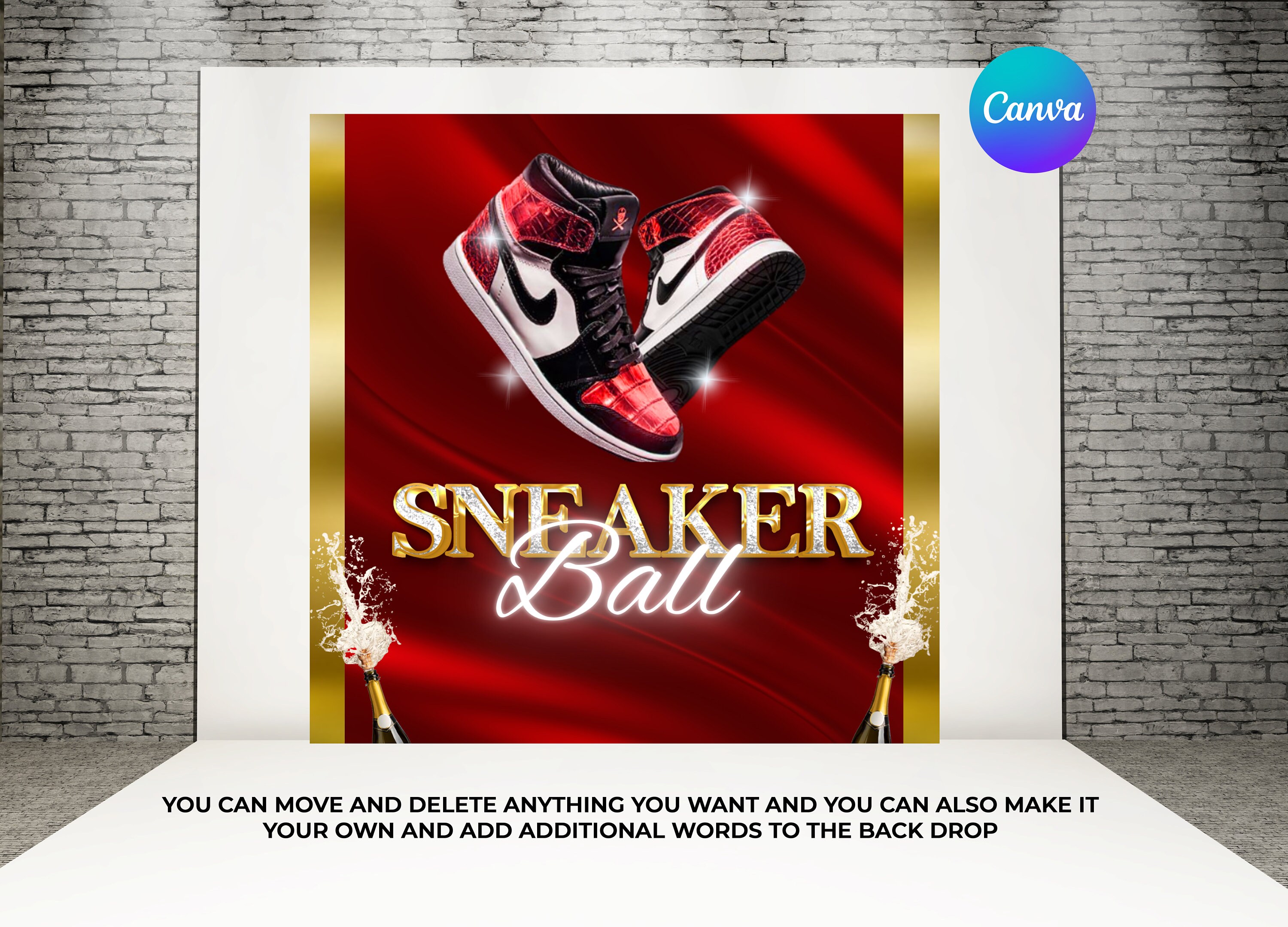 Sneaker Ball Back Drop Template - Etsy