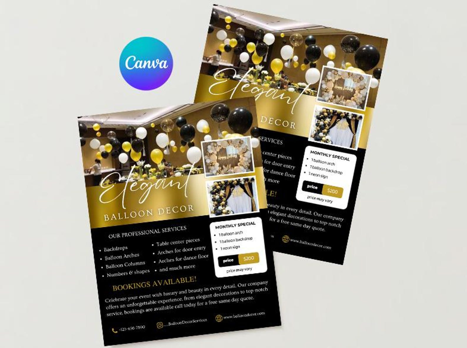 Balloon Decor Services Flyer, Balloon Decor Business Flyer, Balloon ...
