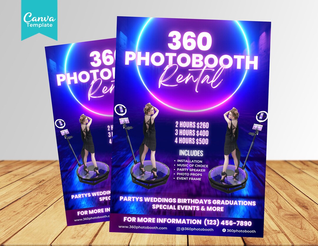 360 Photobooth Flyer Template - Etsy