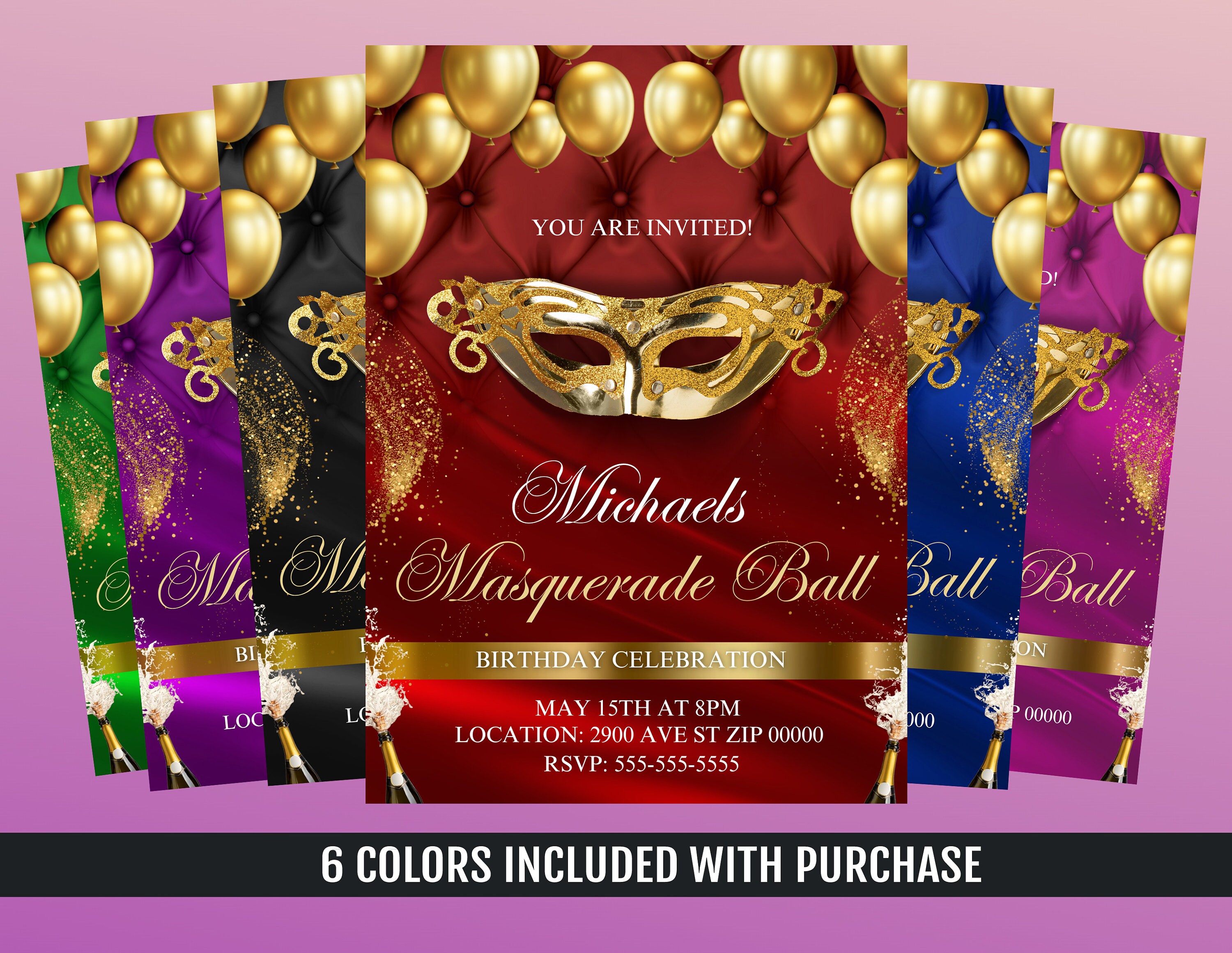 Masquerade Flyer, Masquerade Ball Flyer Template, Masquerade Birthday ...