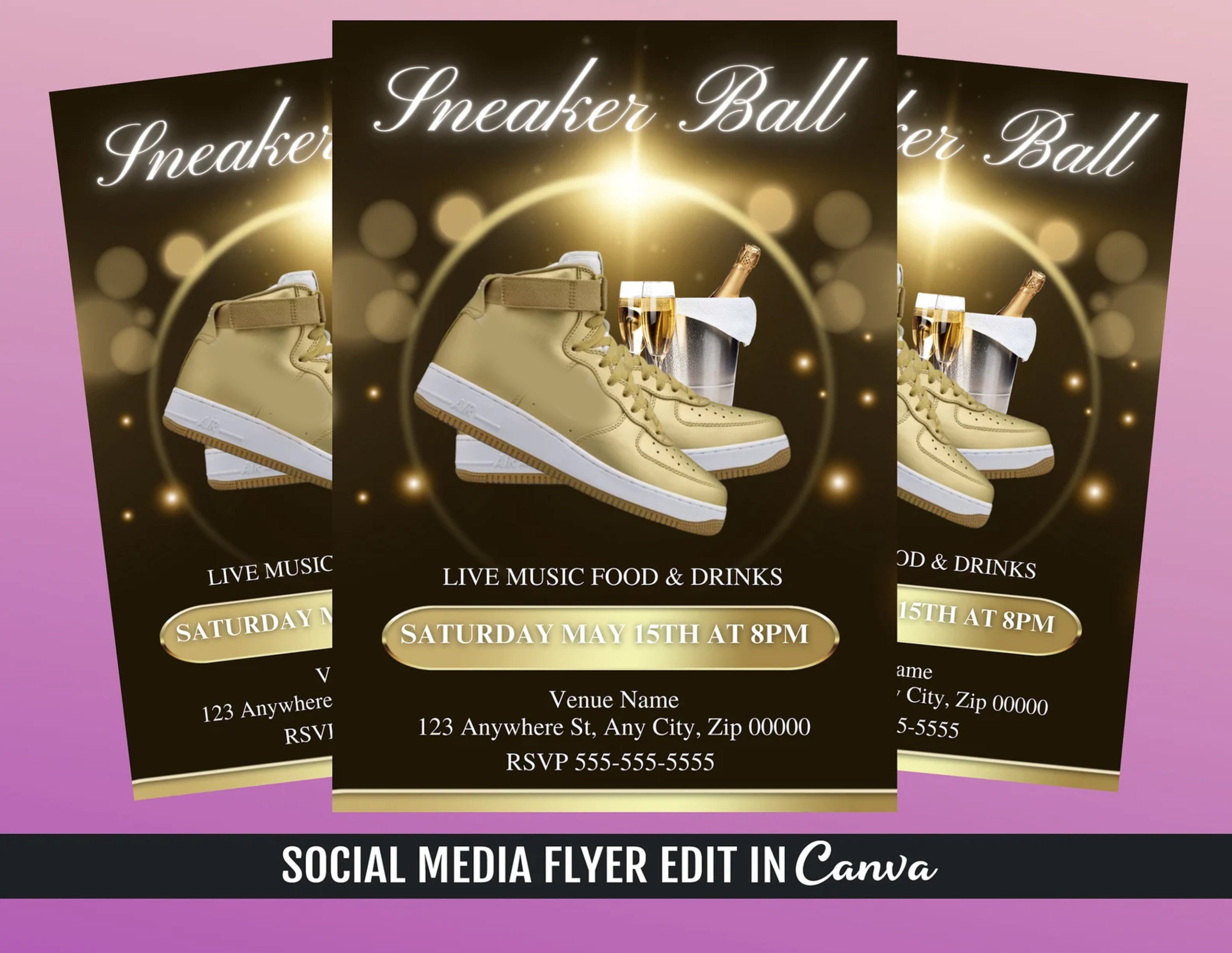 Sneaker Ball Flyer Template - Etsy