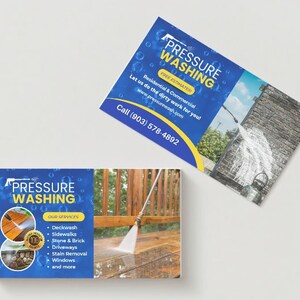 Power Washing Business Card Template, Pressure Washing Business Card - Etsy