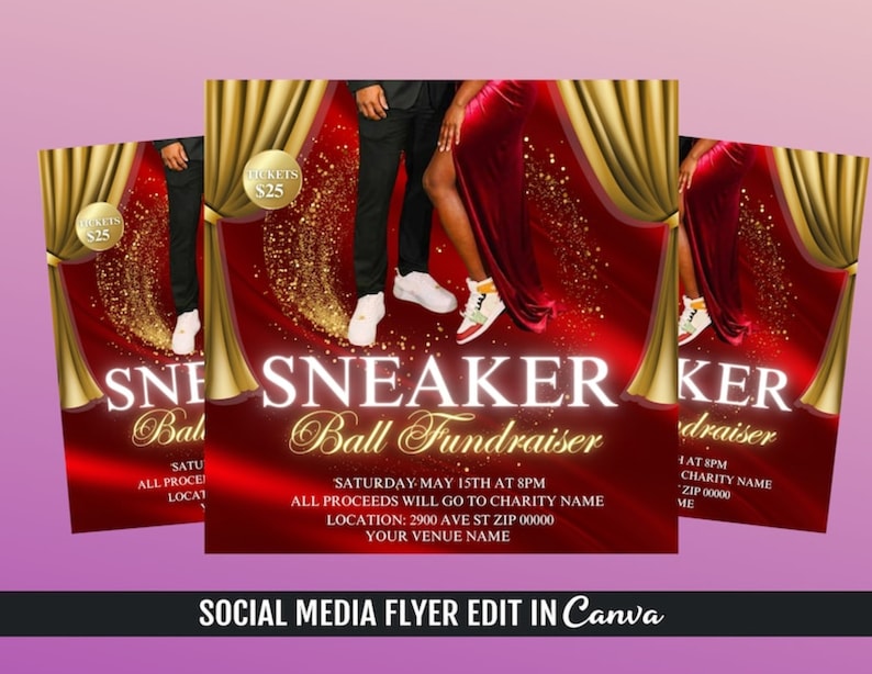 Sneaker Ball Flyer Template Sneaker Ball Fundraiser Flyer Sneaker Ball ...