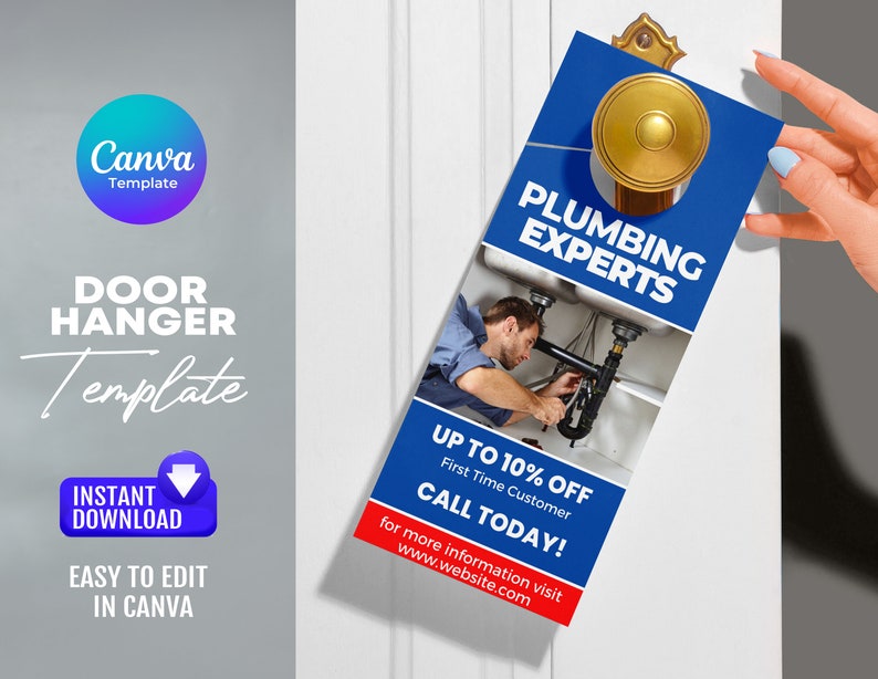 Plumber Services Door Hanger Template - Etsy