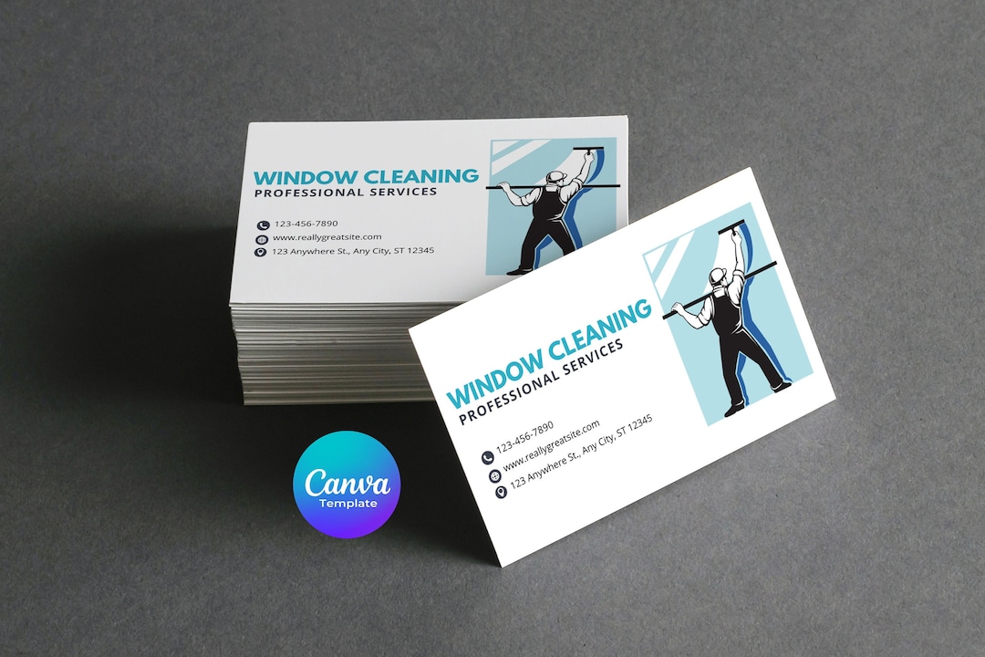 Window Cleaning Services Business Card Template - Etsy