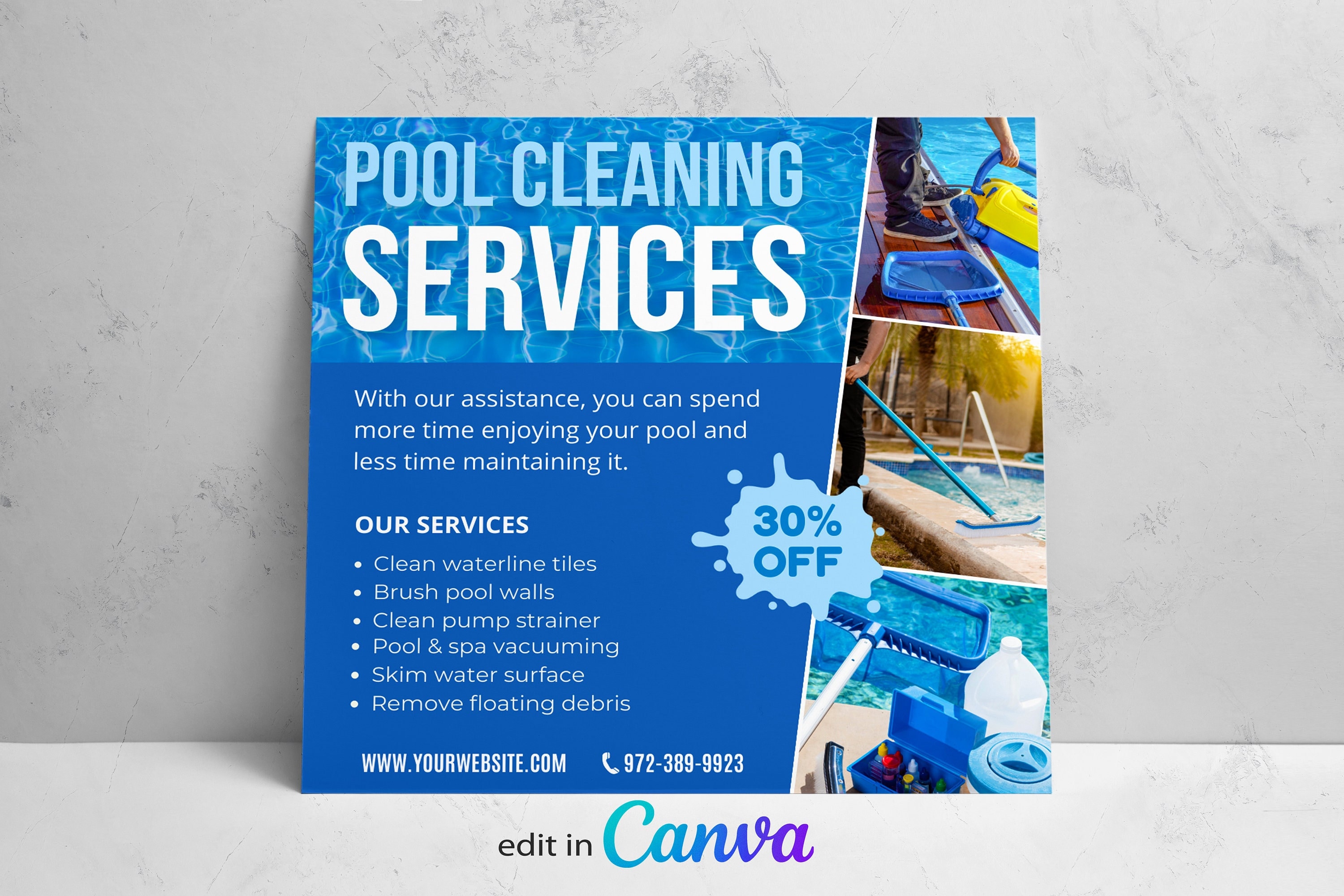 Pool Cleaning Services Flyer Template - Etsy