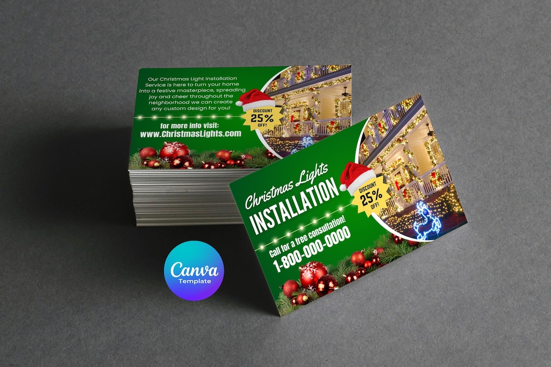 Christmas Lights Installation Business Card. Christmas Lights ...