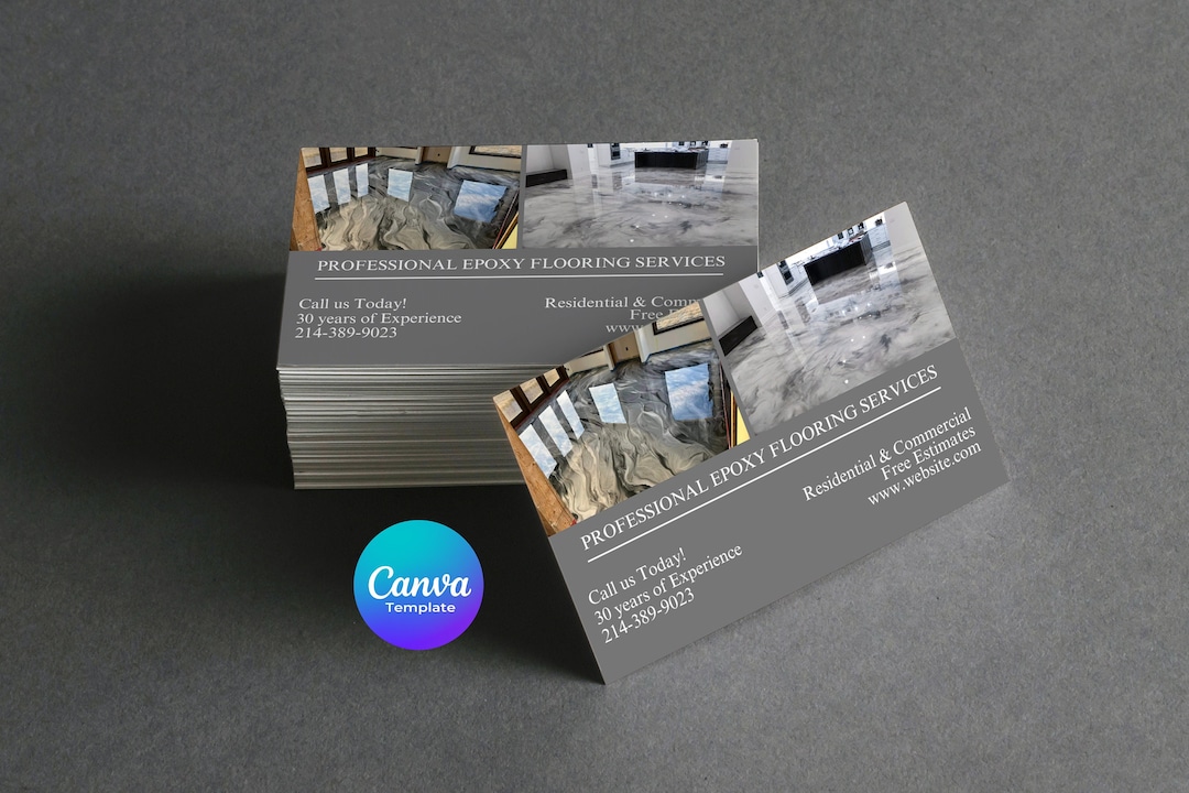 Epoxy Business Card Template, Epoxy Flooring Business Card, Epoxy ...