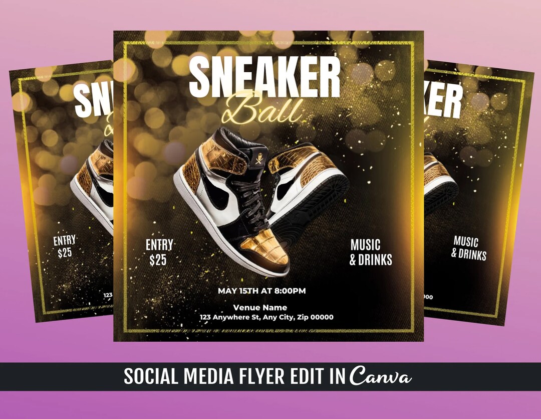 Sneaker Ball Flyer Template - Etsy