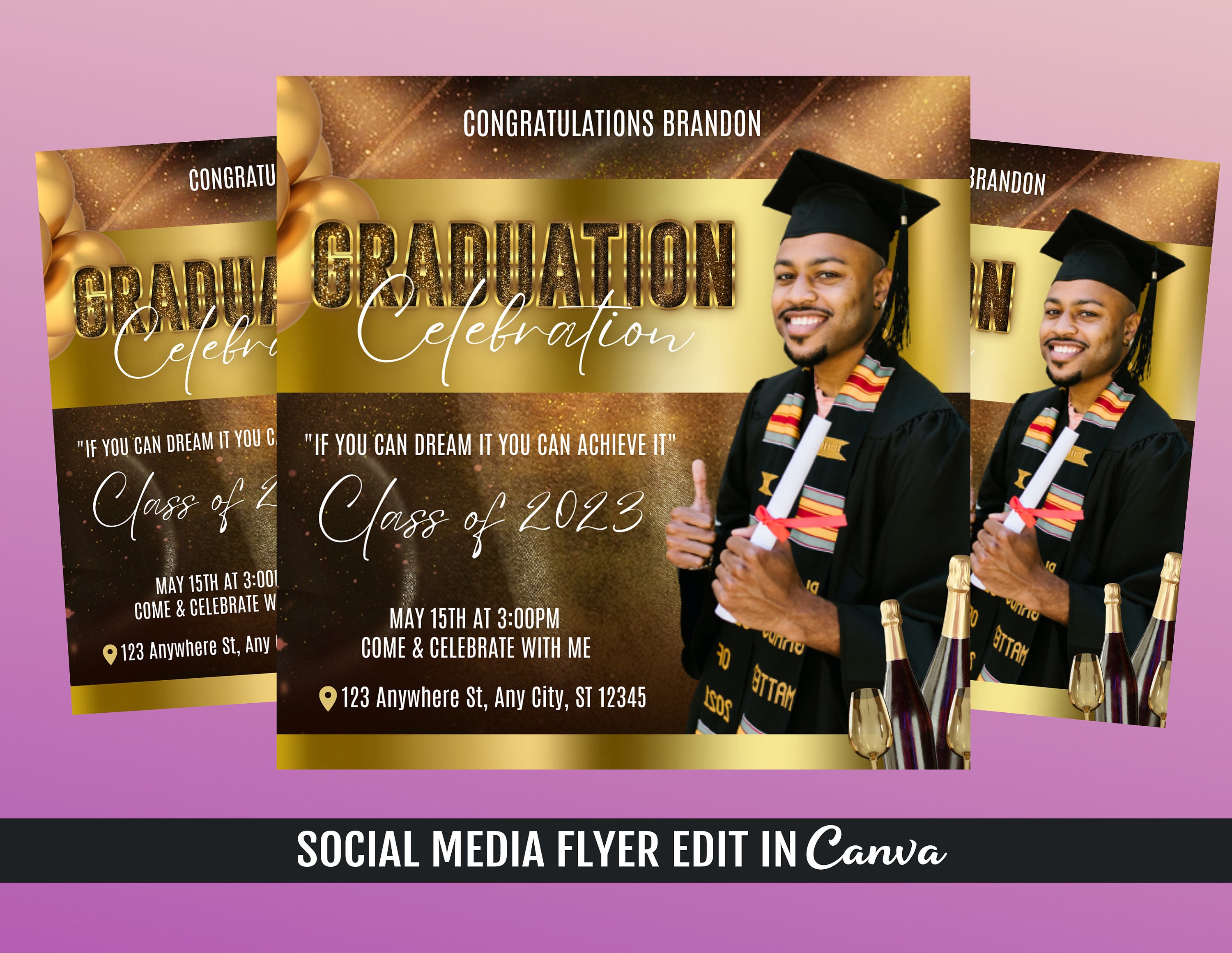 Graduation Flyer Template - Etsy