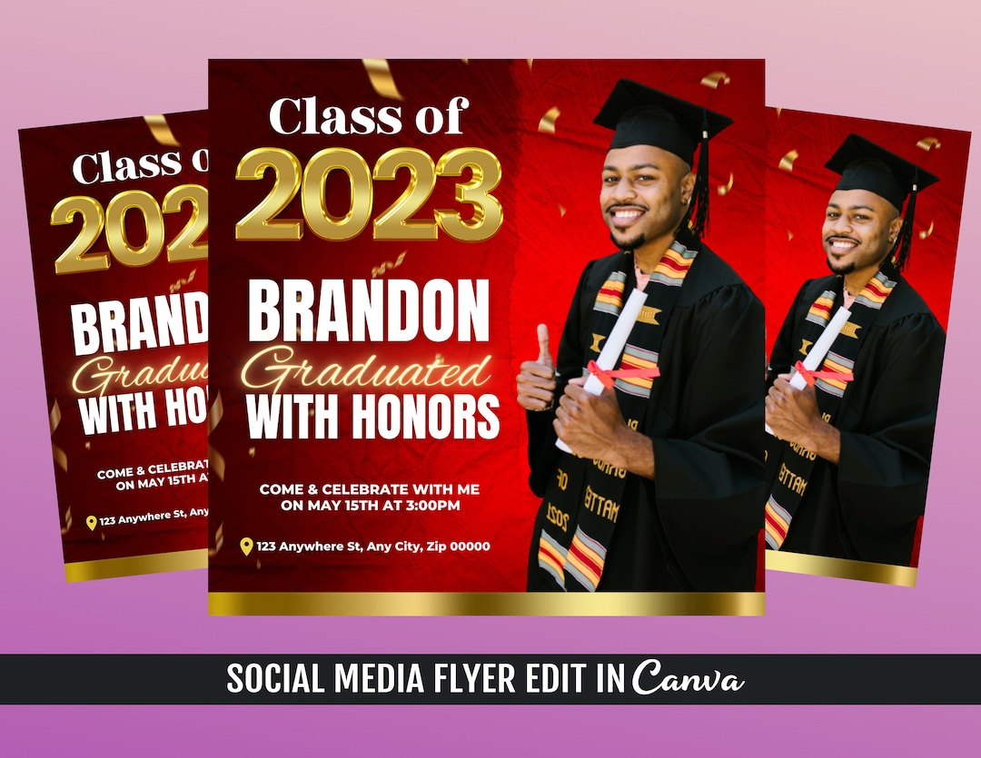 Graduation Flyer Template - Etsy
