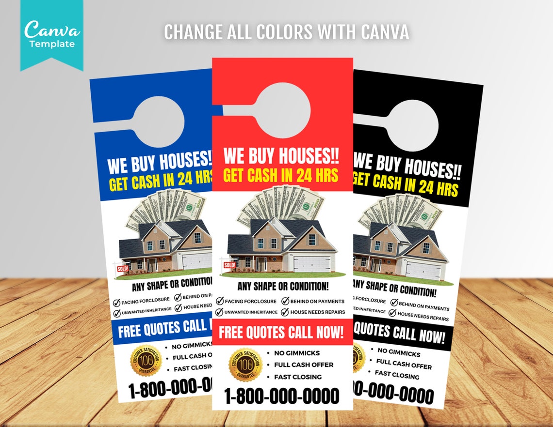 We Buy Houses Door Hanger Template, We Buy Houses Cash Door Hanger ...