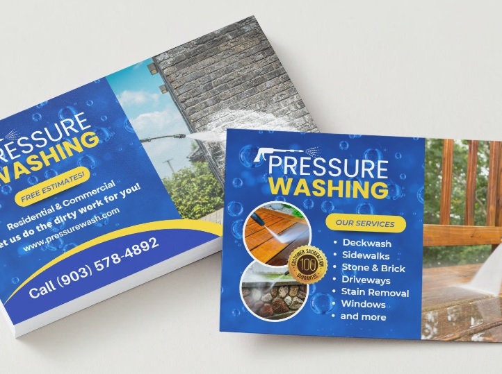 Power Washing Business Card Template, Pressure Washing Business Card - Etsy