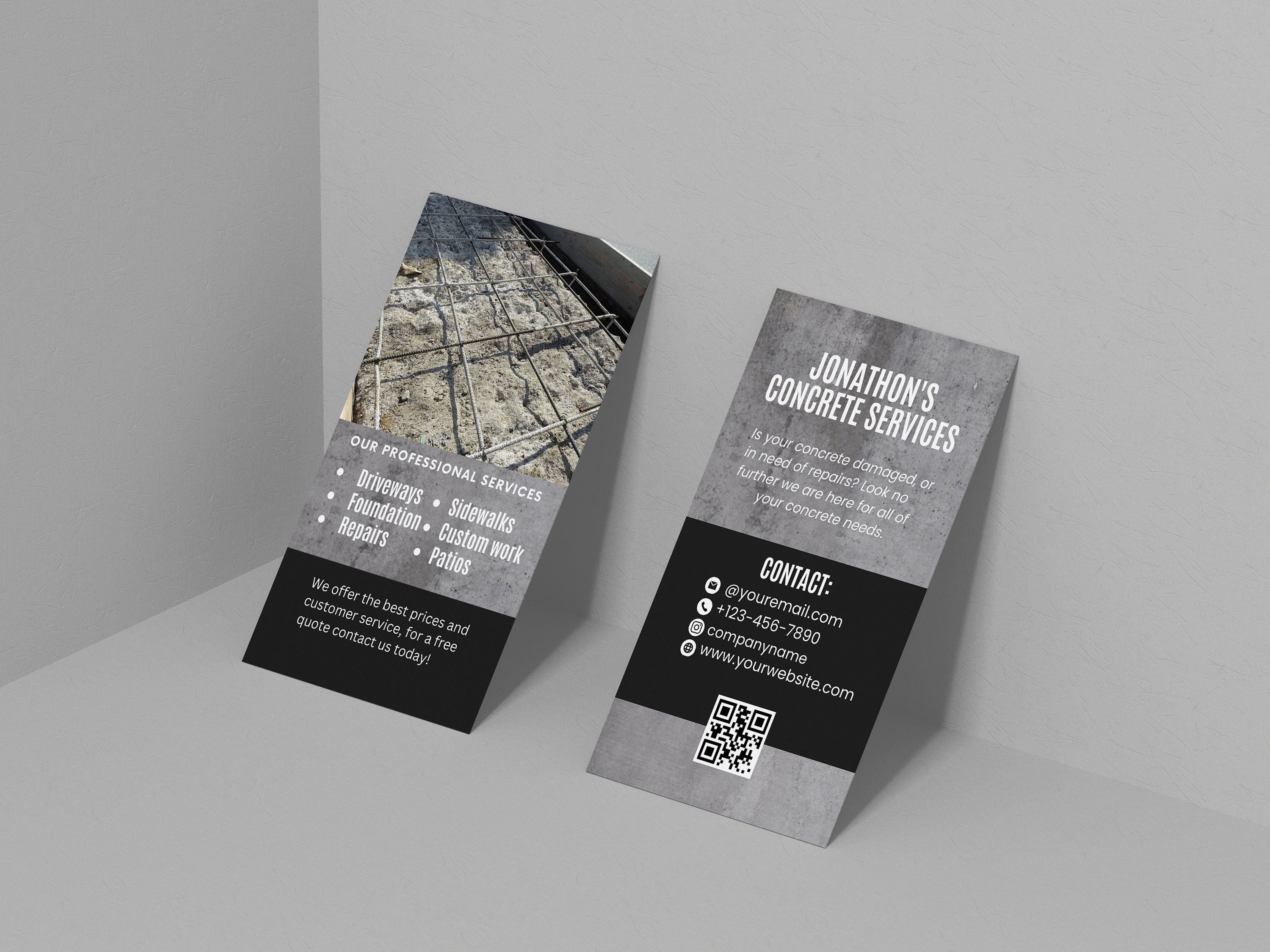 Concrete Services Business Card Template - Etsy