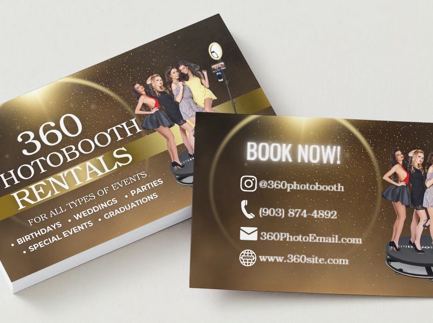 360 Photobooth Business Card Template, 360 Photobooth Rentals Business ...