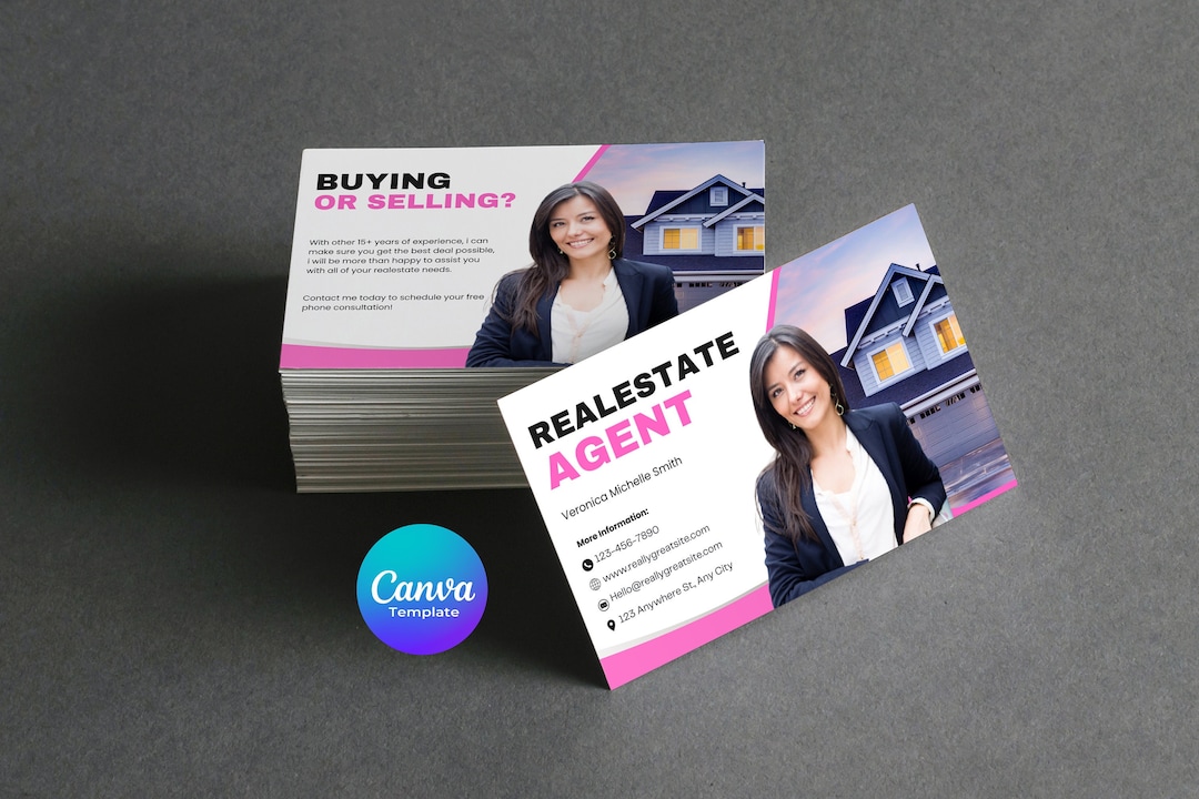 Real Estate Agent Business Card Template - Etsy