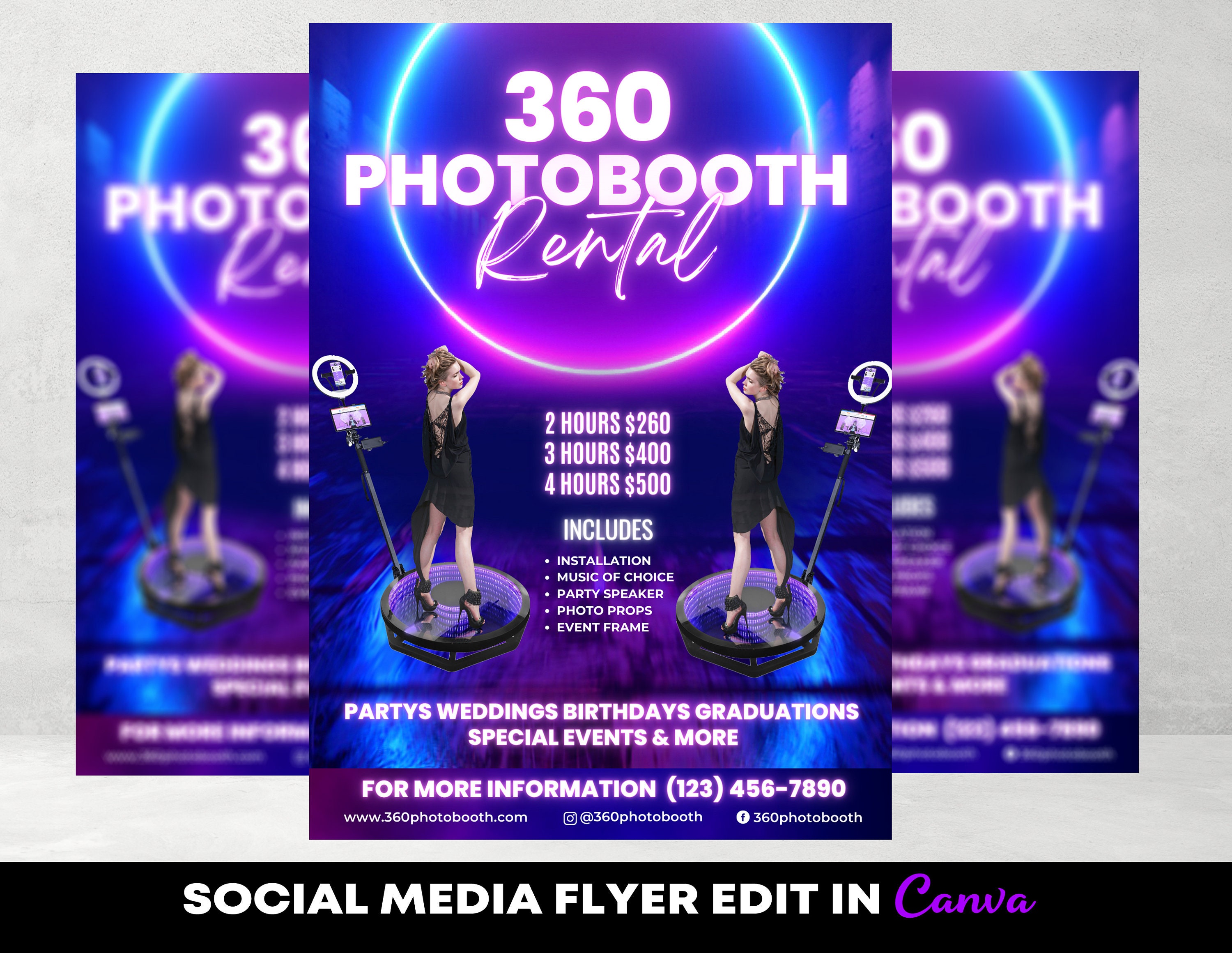360 Photobooth Flyer Template - Etsy