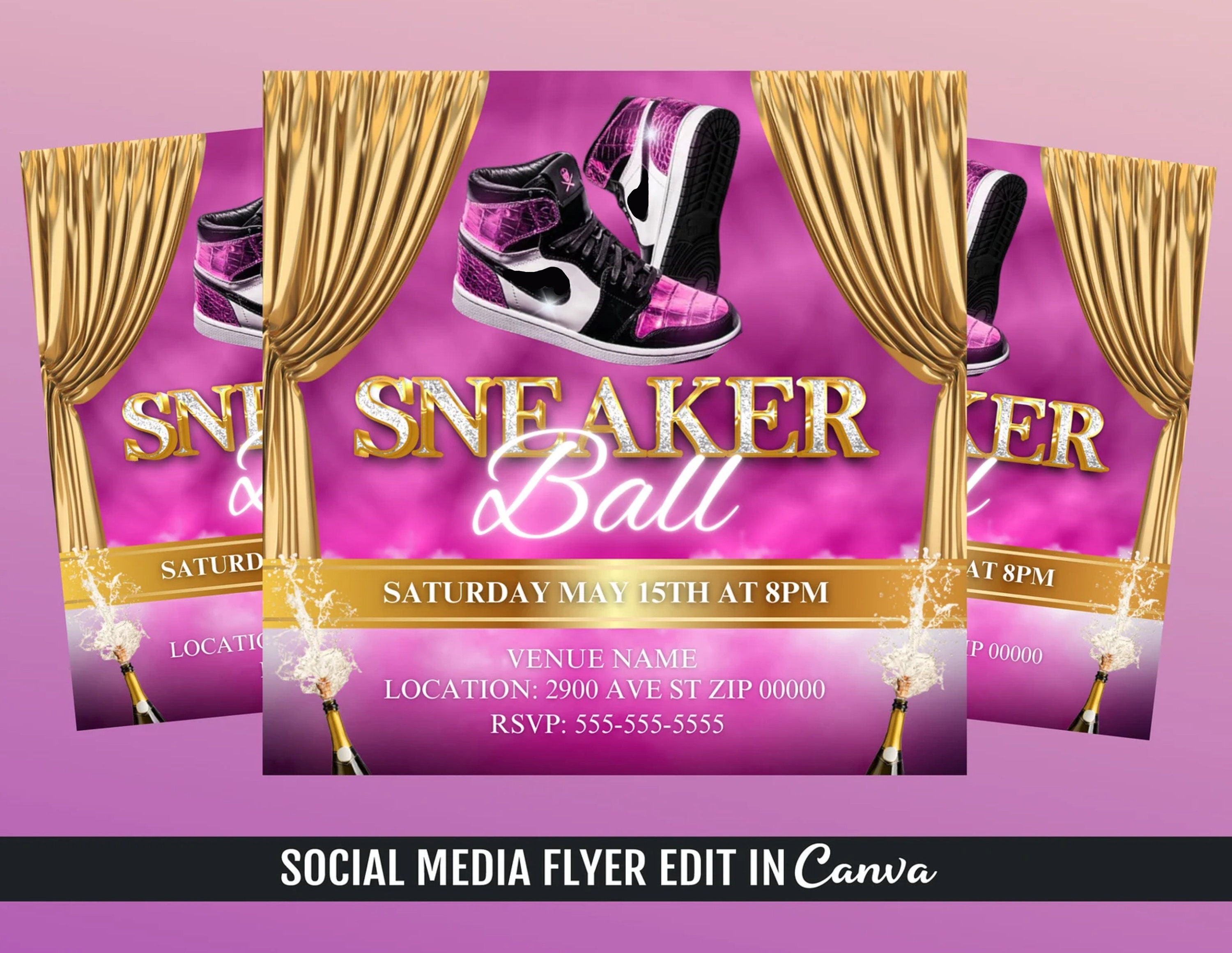 Sneaker Ball Flyer Template - Etsy