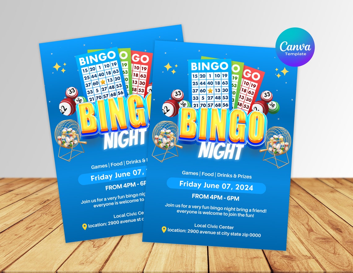 Bingo Night Flyer, Bingo Flyer, Bingo Invitation Flyer Templare - Etsy
