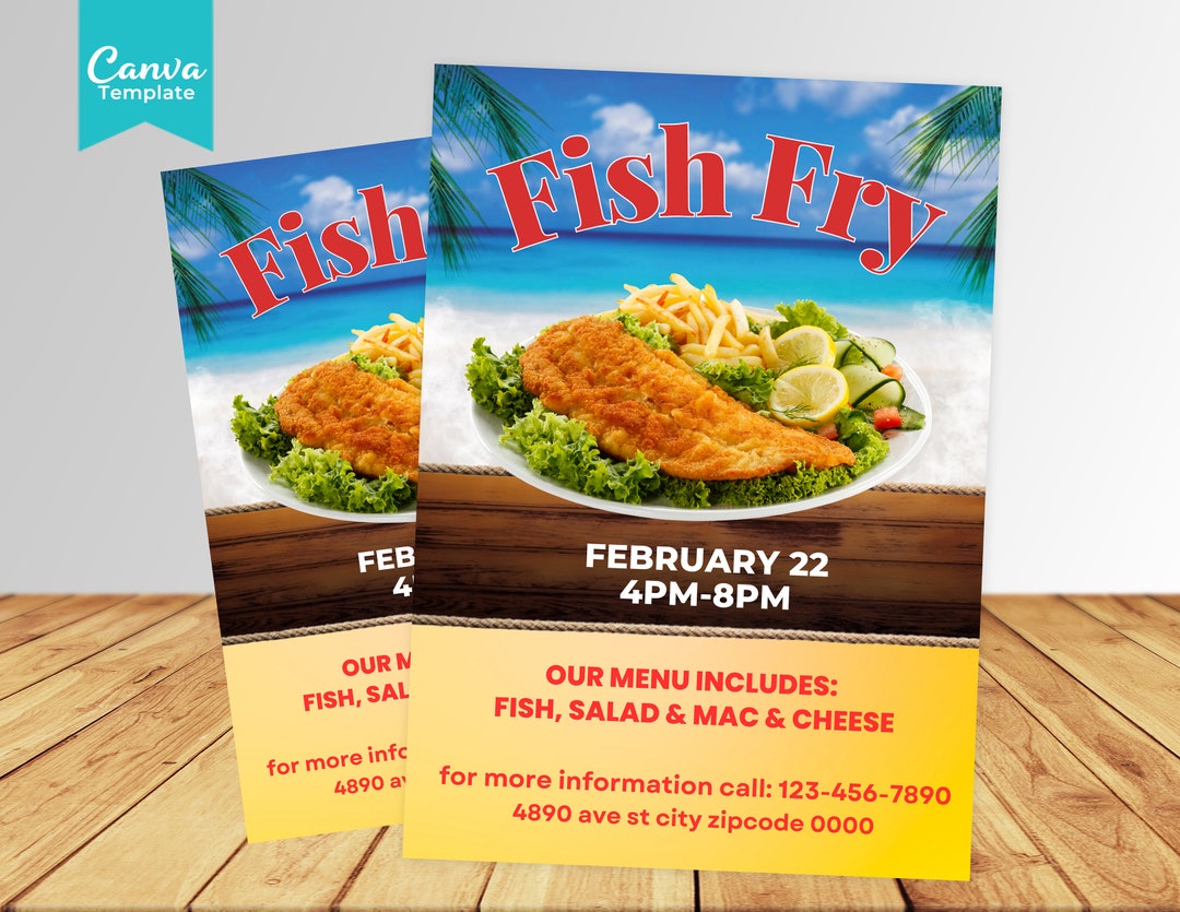 Fish Fry Flyer Template - Etsy