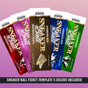 Sneaker Ball Ticket Template - Etsy