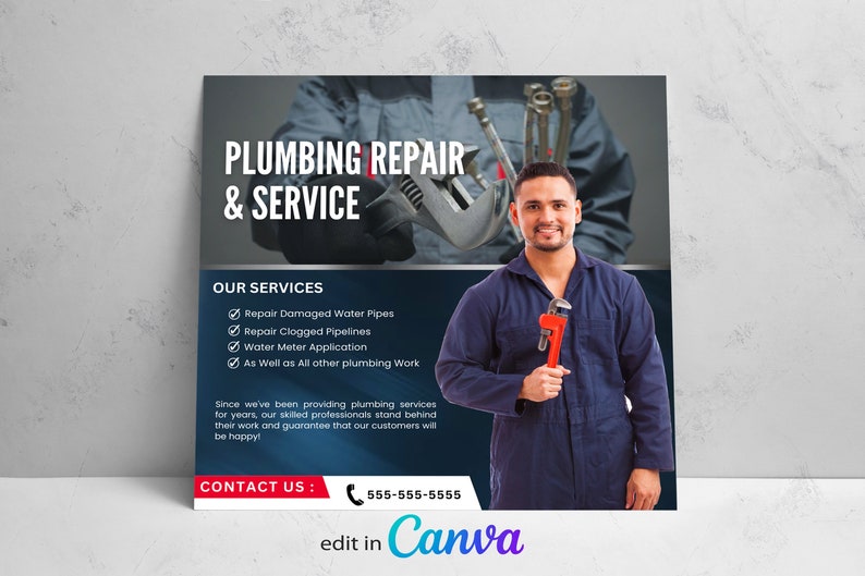 Plumbing Services Flyer Template - Etsy