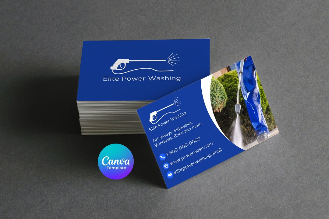 Power Washing Business Card Template - Etsy