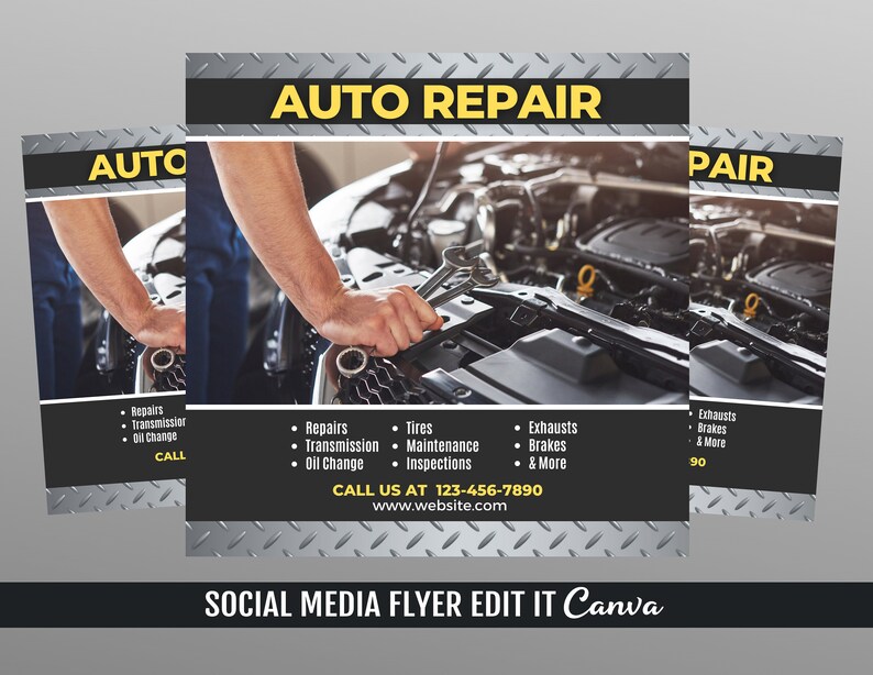 Auto Repair Shop Flyer Template - Etsy