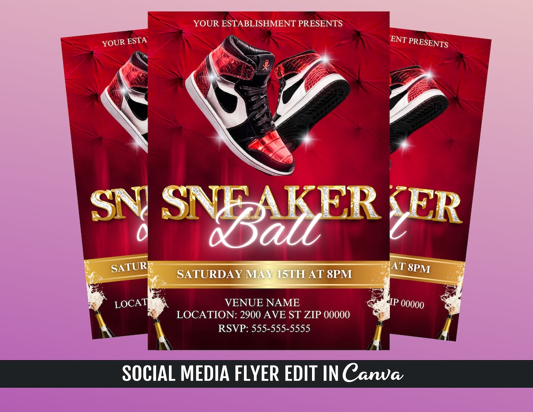 Sneaker Ball Flyer Template - Etsy