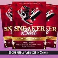 Editable Sneaker Label Invite, Sneaker Theme Birthday, Show Box Label ...