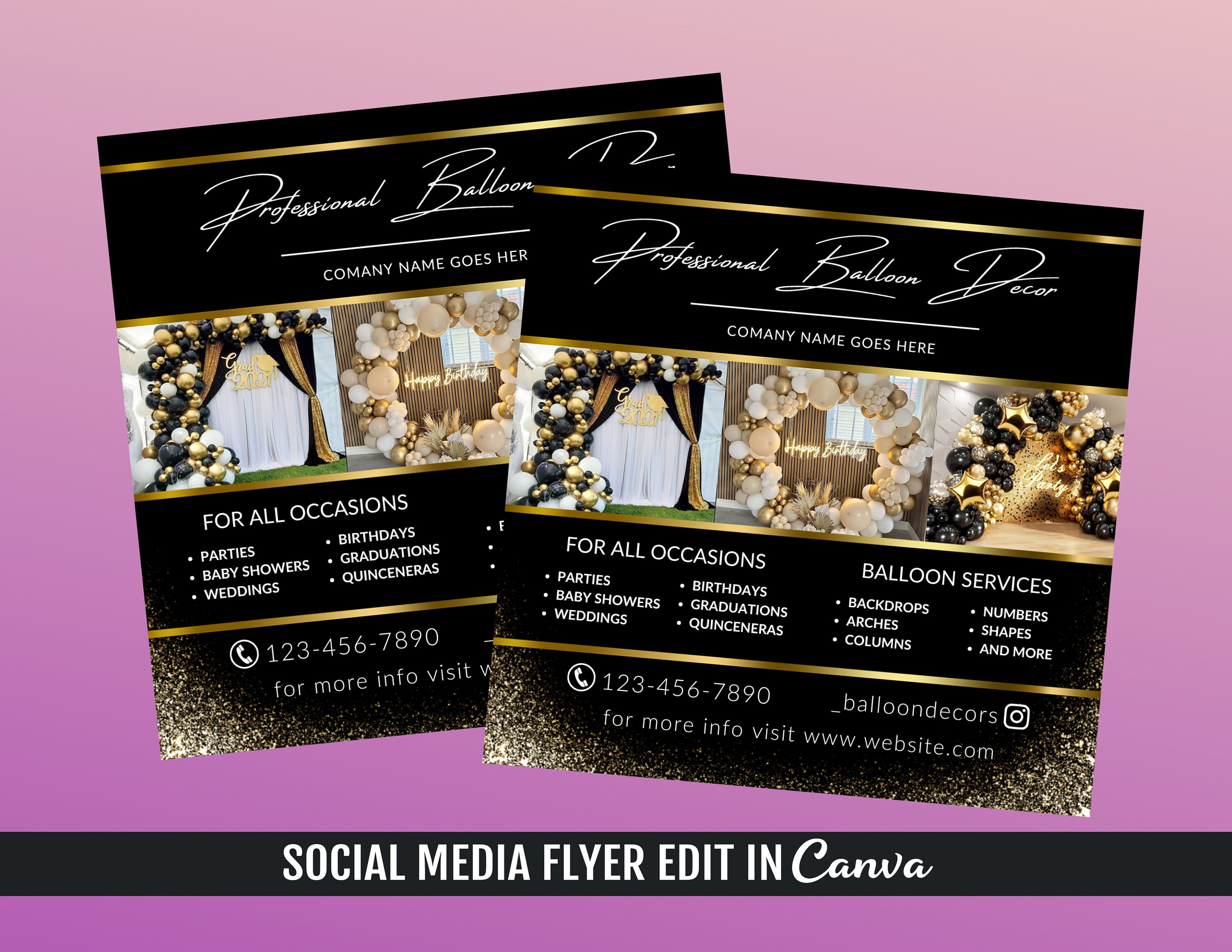 Balloon Decoration Services Flyer, Balloon Decoration Business Flyer ...