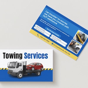 Towing Services Business Card Template - Etsy
