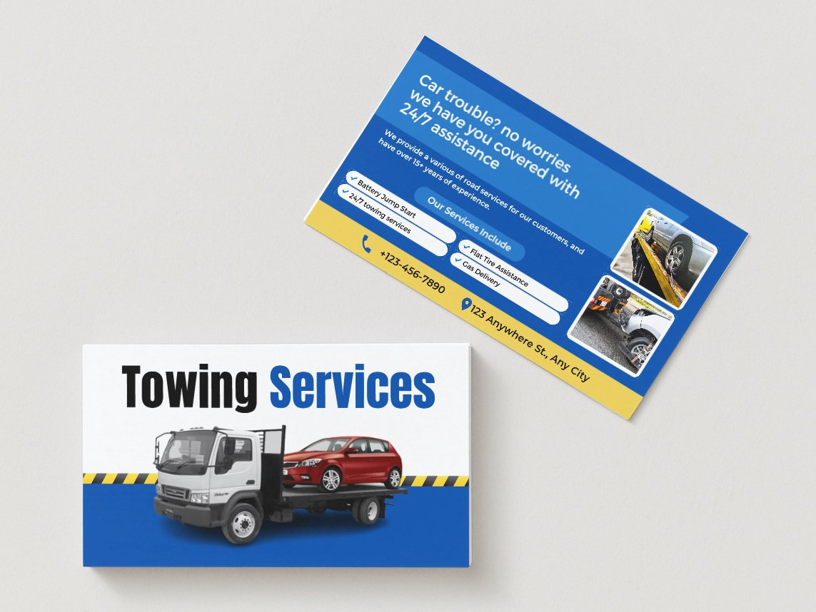 Towing Services Business Card Template - Etsy