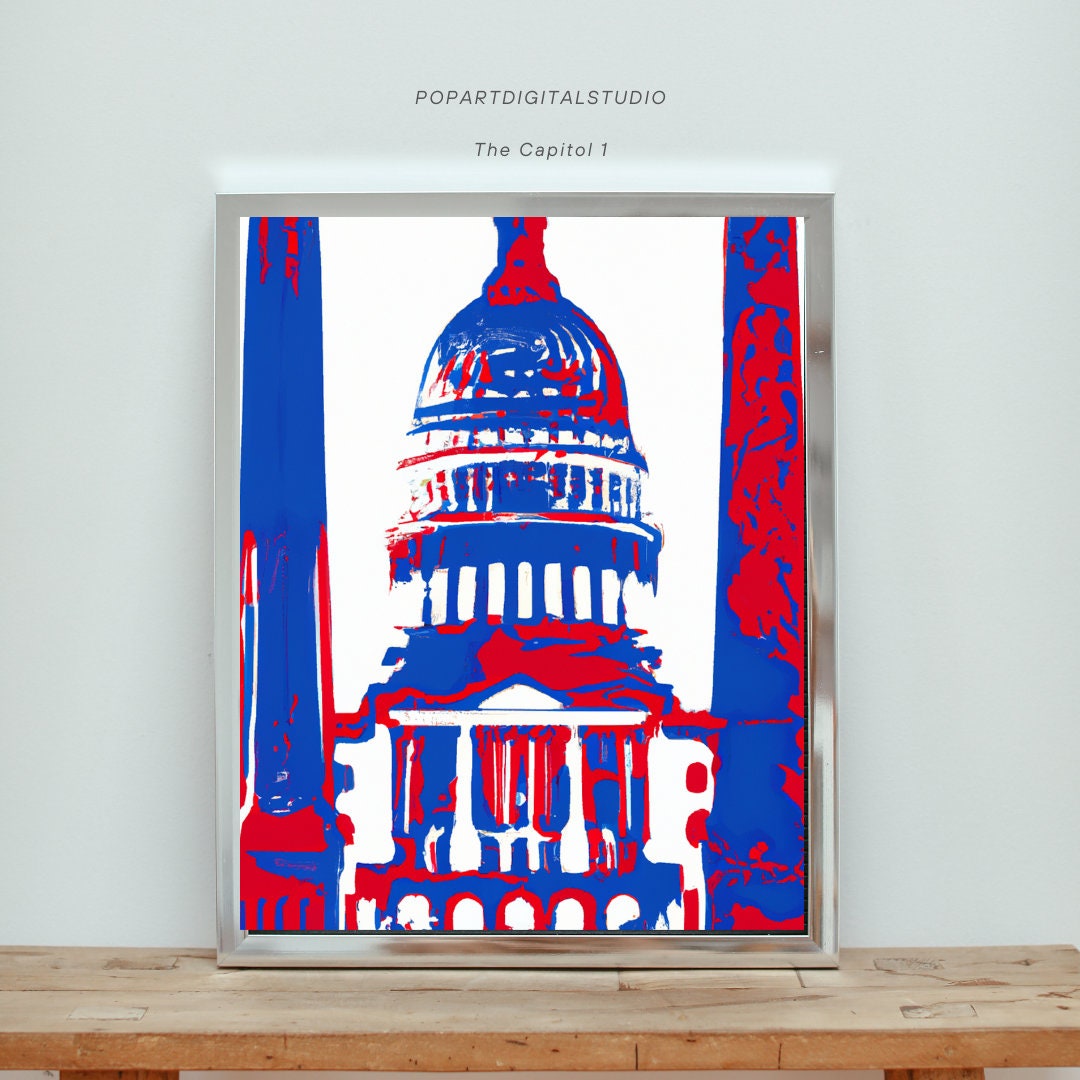 US Capitol Building, Pop Art, PRINTABLE Instant Download, Home Decor ...
