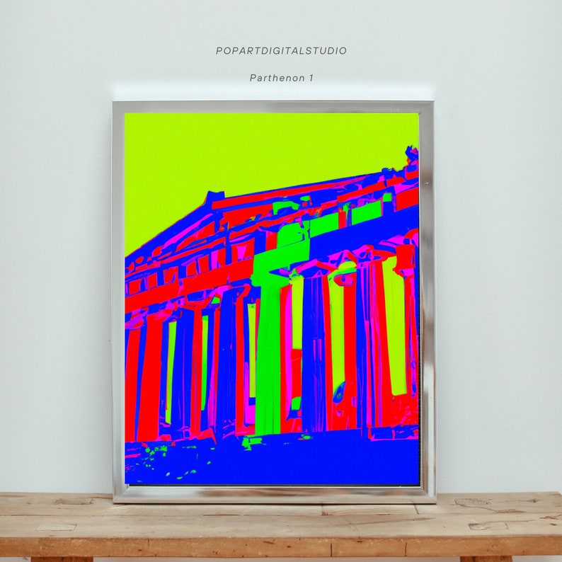The Parthenon, Athens, Greece, Pop Art, PRINTABLE Instant Download ...