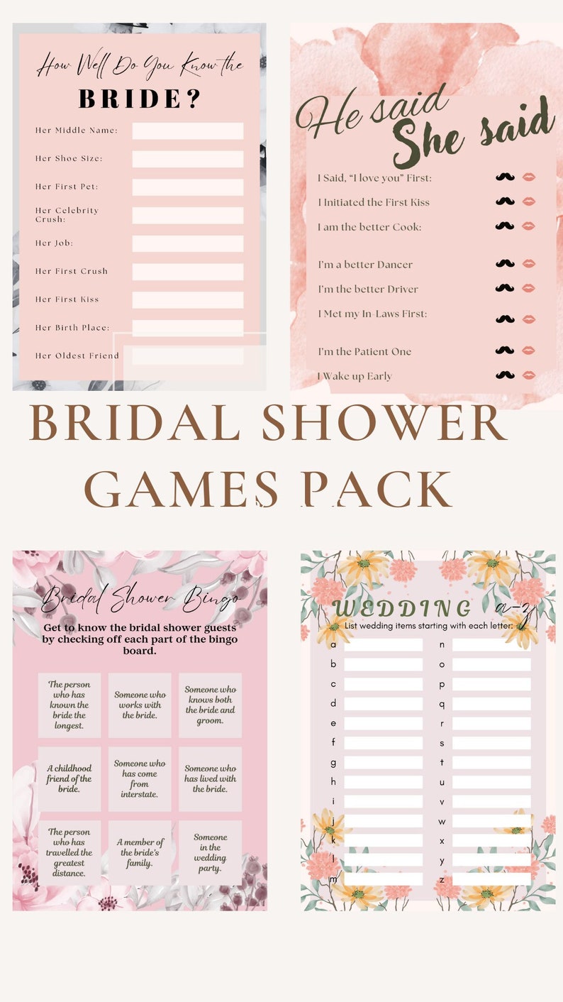 Bridal Shower Games - Etsy