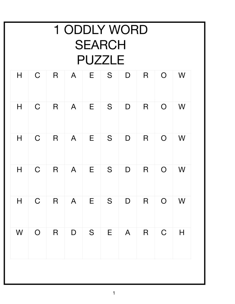 1 ODDLY Word Search Puzzle - Etsy
