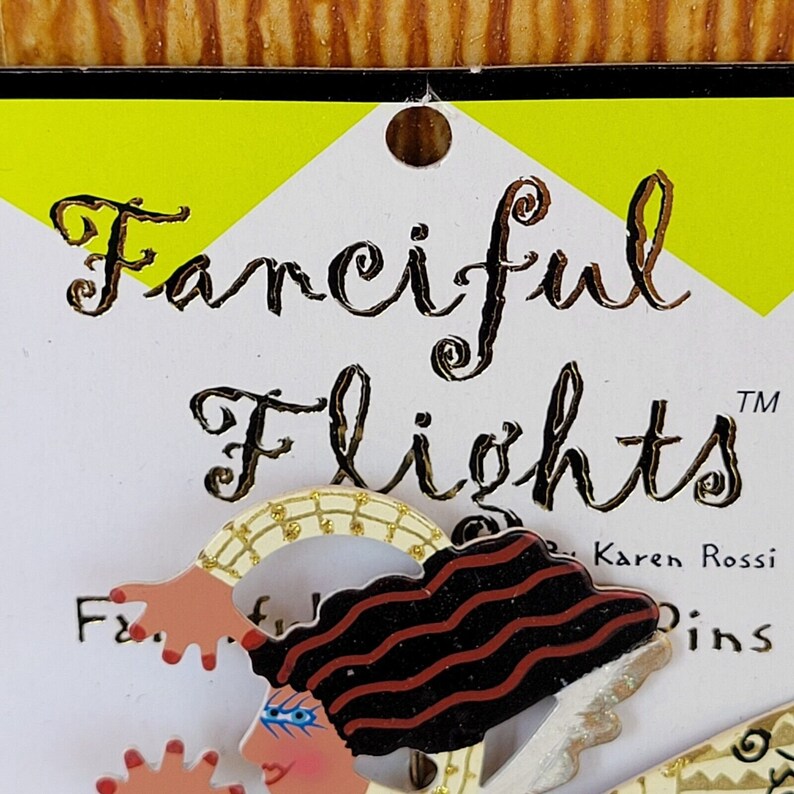 Fanciful Flights by Rossi ANGEL OF COLOR Painted Metal Stick Pin Dangle ...
