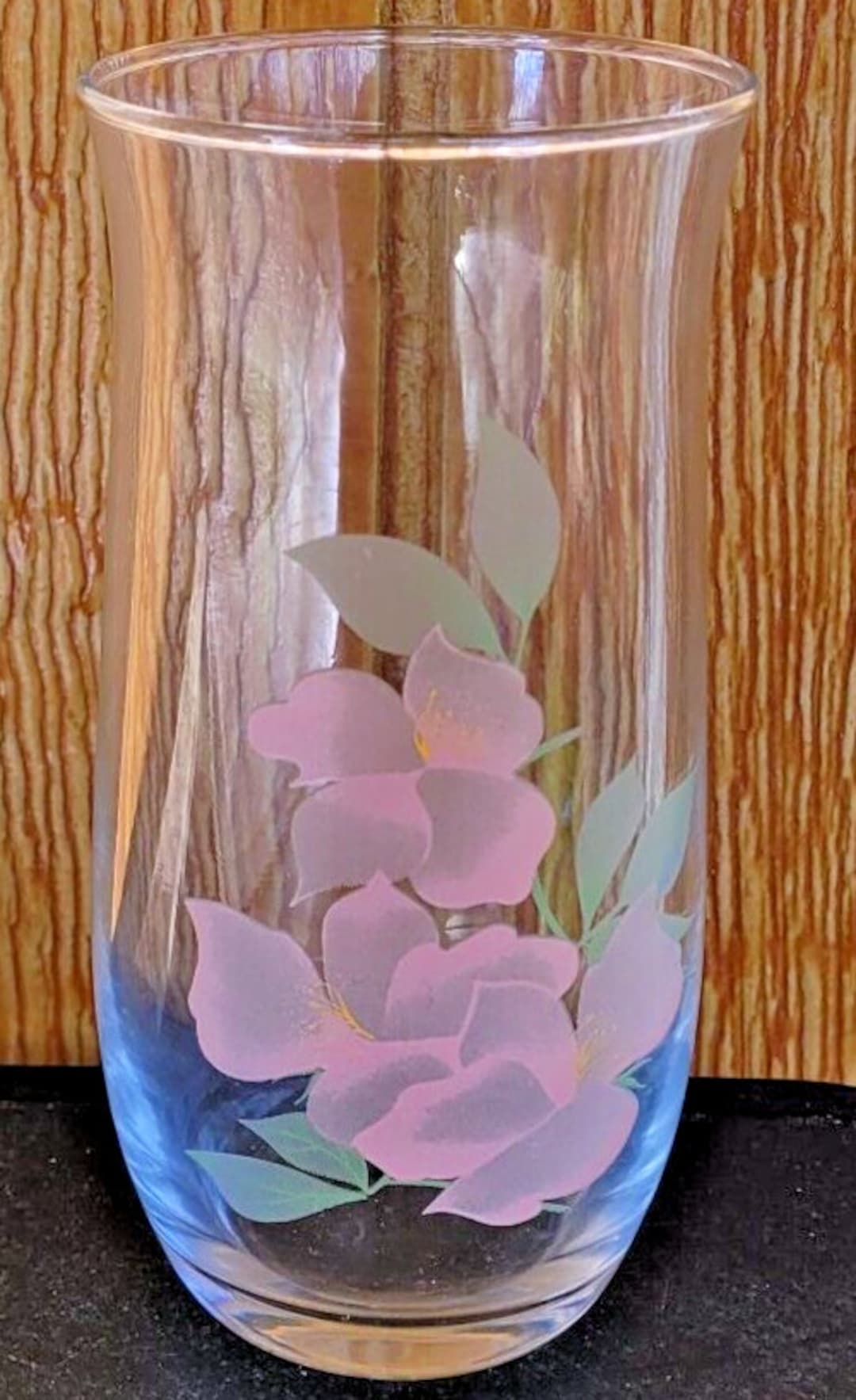 Vintage Tea Rose Floral Glass Glassware Tumbler Juice Tea Water Cup - Etsy