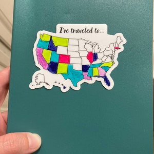 USA Travel Tracker Map, Travel Journal Sticker, USA Travel Map Sticker ...