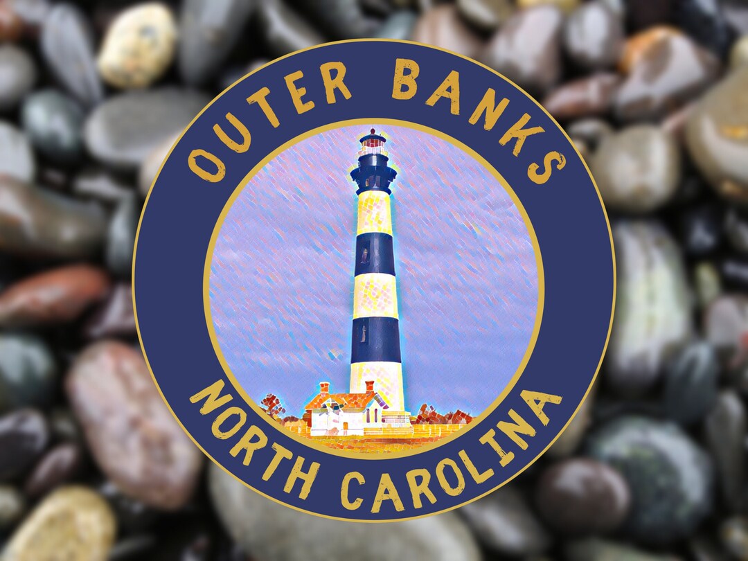 OBX Stickers, Outer Banks Art, North Carolina Gifts, Lighthouse Gifts ...