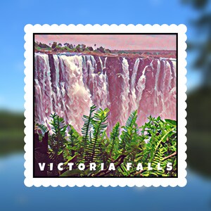 Victoria Falls Sticker, Africa Sticker, Victoria Falls Art, Travel ...