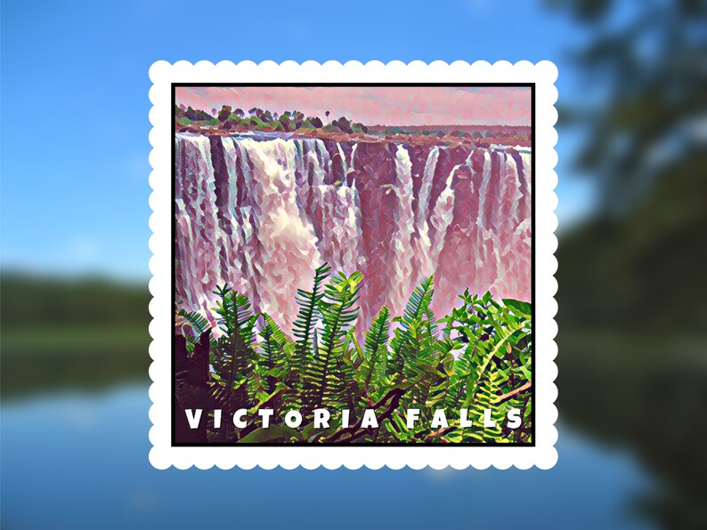 Victoria Falls Sticker, Africa Sticker, Victoria Falls Art, Travel ...