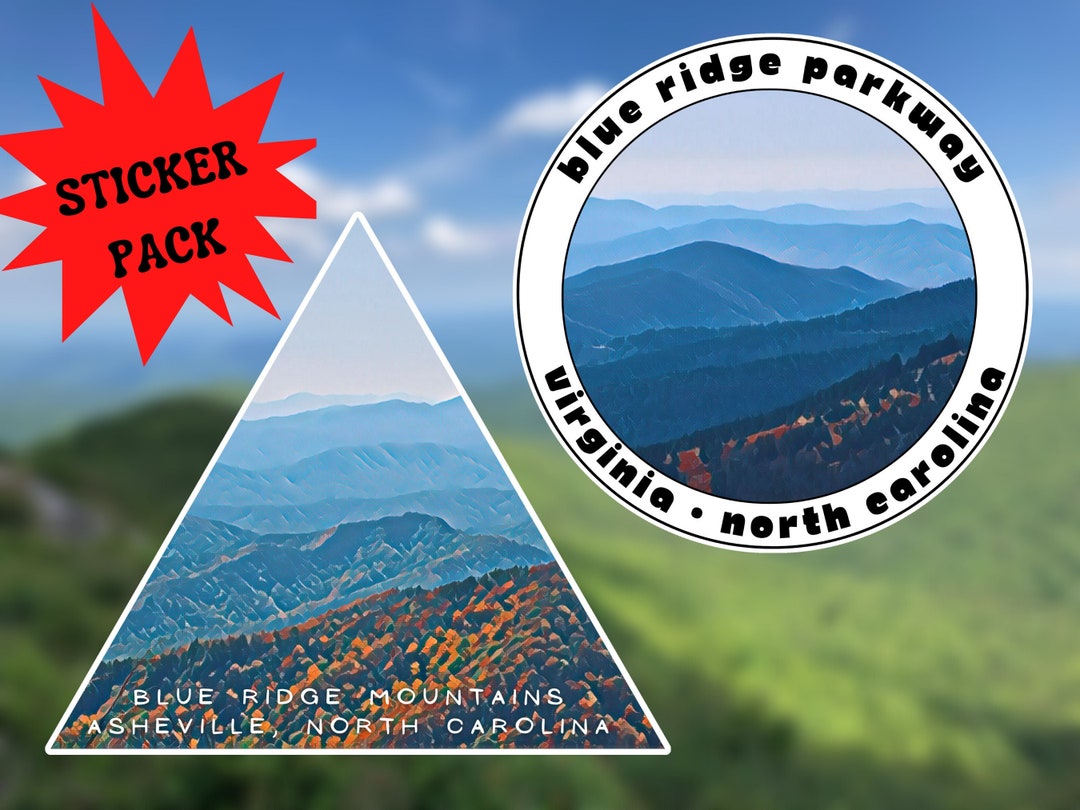 Blue Ridge Mountains Sticker Pack, Asheville NC, Asheville Art, Blue ...