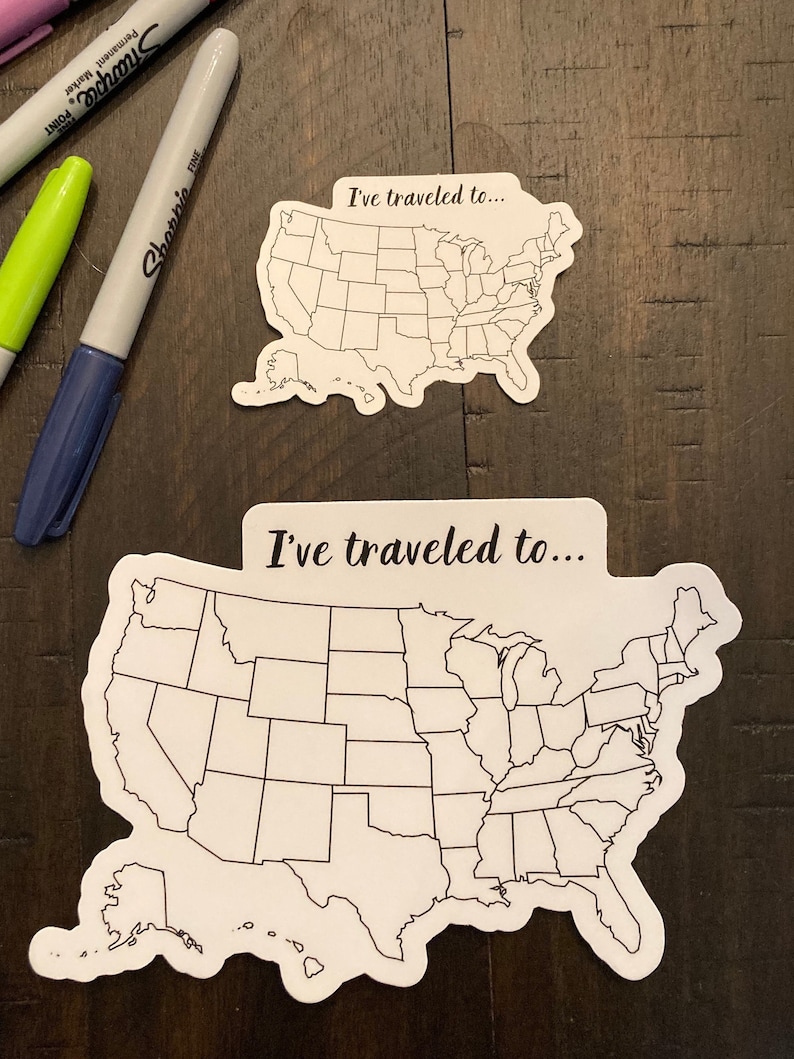 LARGE USA Travel Tracker Map, Travel Journal Sticker, Places I’ve ...